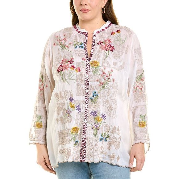 Johnny Was | Tops | Johnny Was Womens Plus Allbee Blouse White | Poshmark